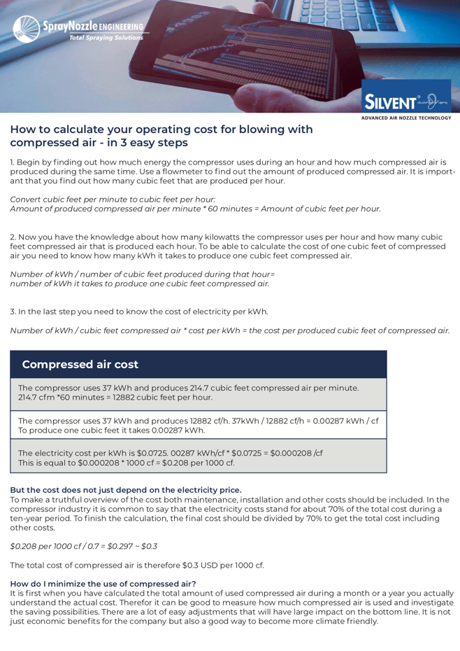 How much does your compressed air cost?